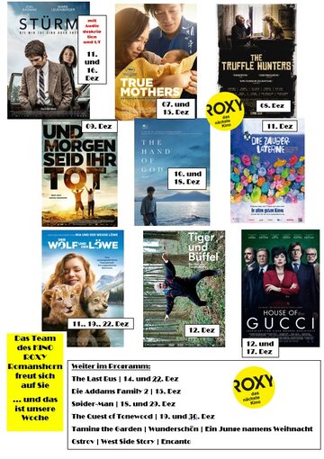 Das Programm des Kino Roxy auf einen Blick / Post / Crossiety